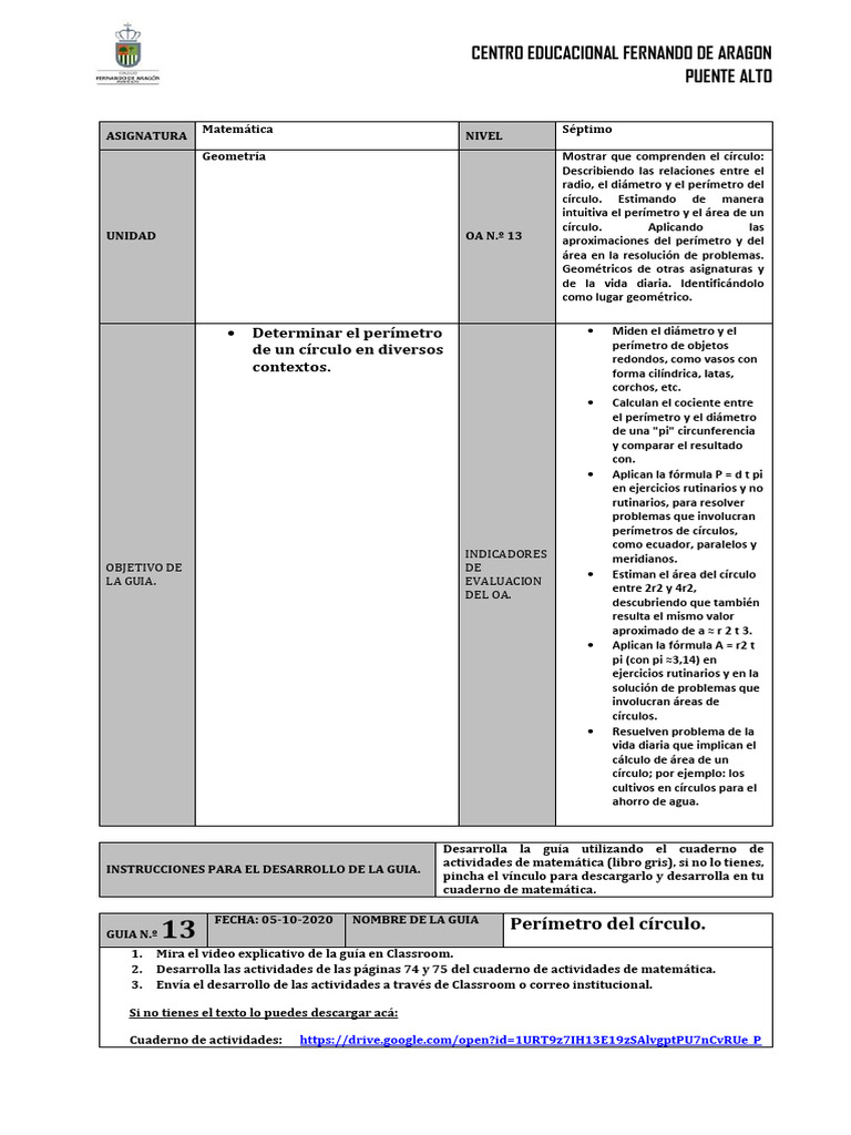 3 7o MATEMATICA GUIA 05 09 OCTUBRE No13 | PDF 3 7o MATEMATICA GUIA 05 09 OCTUBRE No13 | PDF