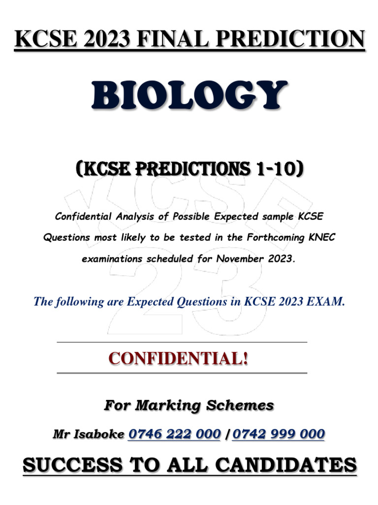 Kcse Biology Final Prediction 2023 | PDF | Food Web | Blood Kcse Biology Final Prediction 2023 | PDF | Food Web | Blood