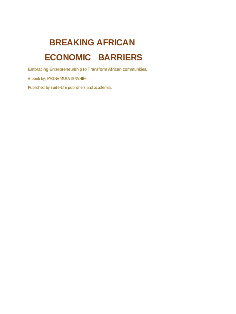 Breaking African Economic Barriers PDF | PDF