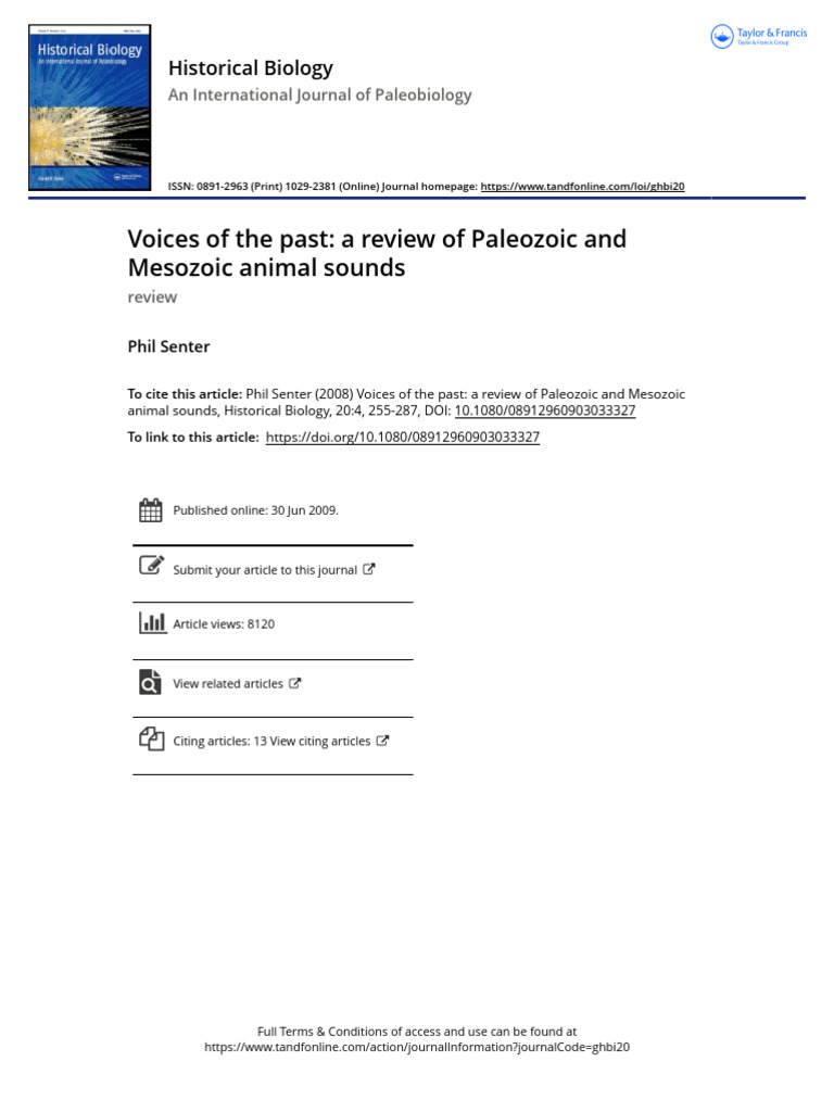 Mesozoic Avian Vocal Organ Evidence | PDF