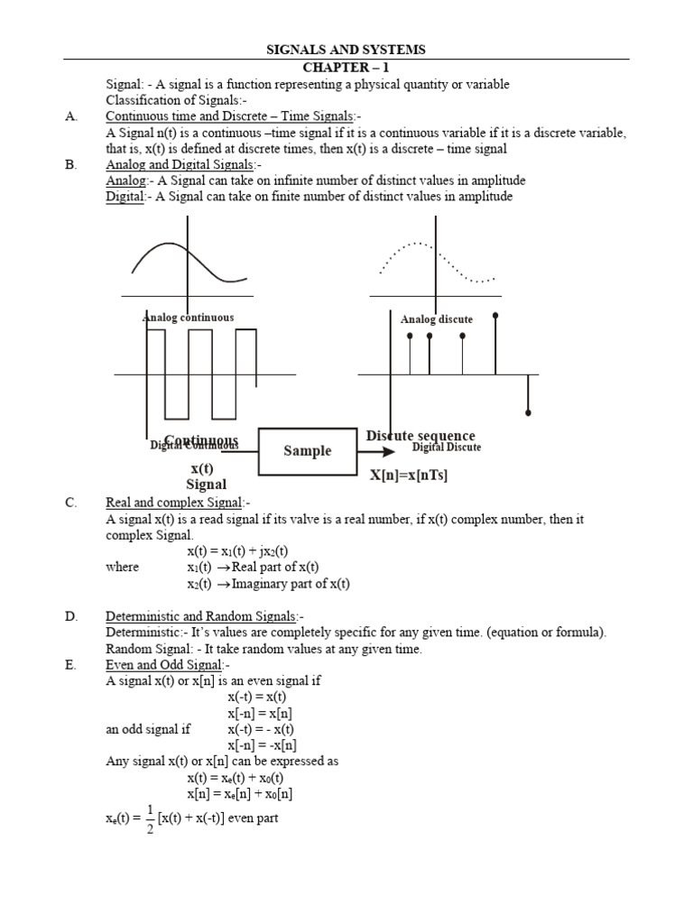 Signal Systems | PDF | Discrete Time And Continuous Time | Mathematical Concepts