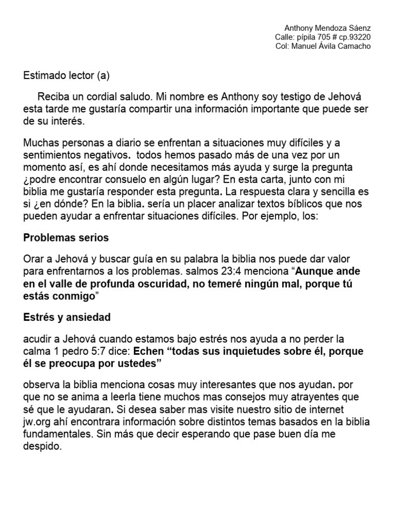 Estimado Lector | PDF