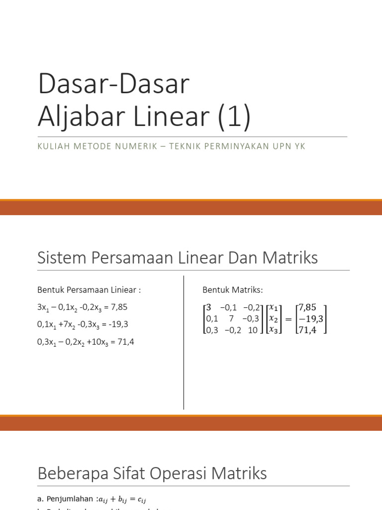 Pertemuan 5 Dasar-Dasar Aljabar Linear | PDF