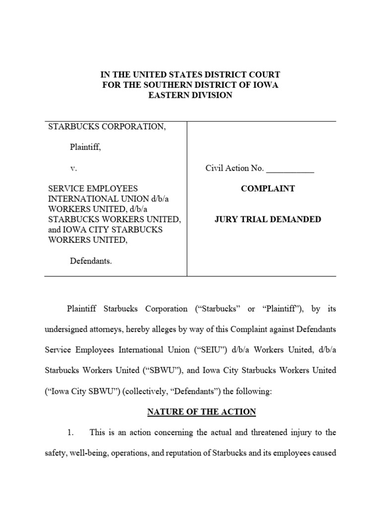 Starbucks Lawsuit | PDF | Derivative Work | Starbucks