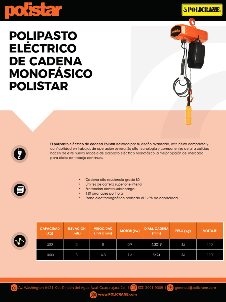 Polipasto-Polistar | PDF