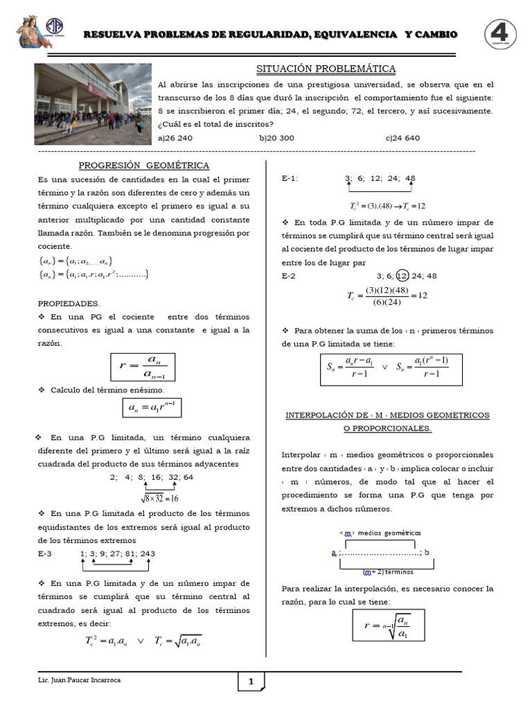 9 Progresion Geometrica | PDF | Análisis matemático | Aritmética
