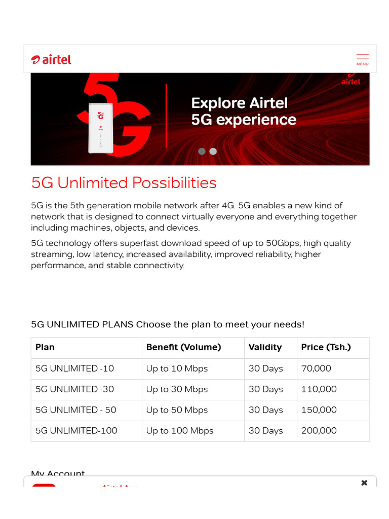 WWW Airtel Co TZ 5G | PDF