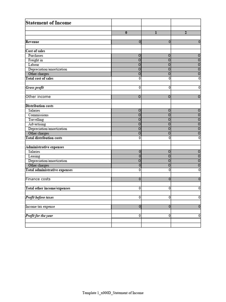 Part A Fin STMT Templates | PDF | Equity (Finance) | Expense