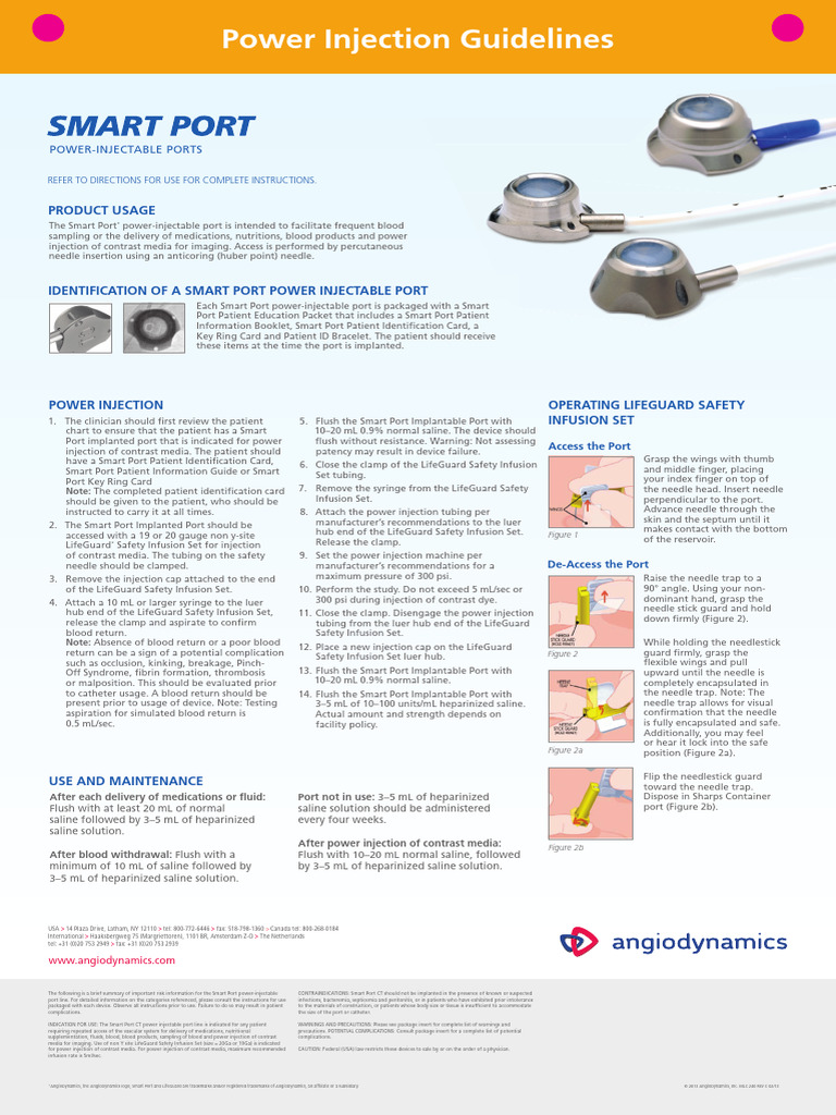 AngioDynamics Smart Port Instructions | PDF | Intravenous Therapy ...