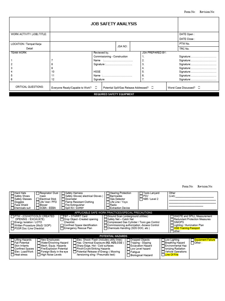 Form JSA - First Page | PDF