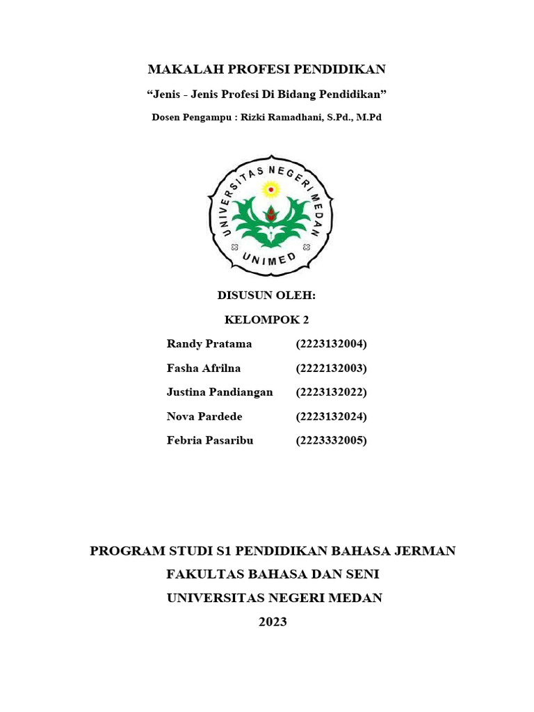 Klasifikasi Profesi di Pendidikan | PDF