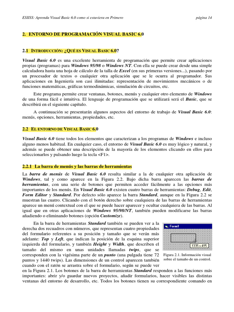 2 EntornoProgramacion VBasic 6.0 | Descargar gratis PDF | Ventana ...