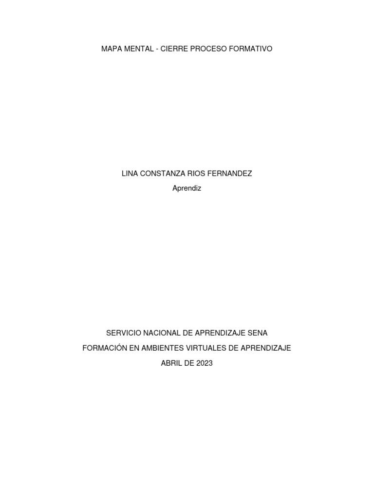 Mapa Mental Cierre Proceso Formativo | PDF