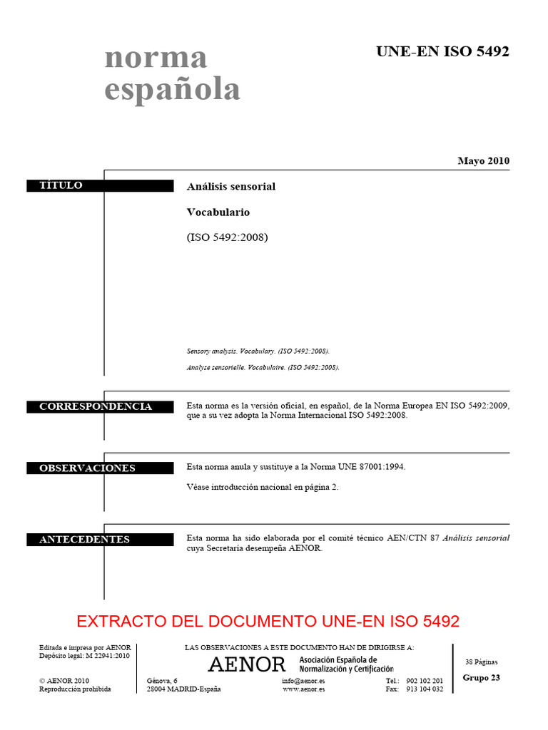 (Ex) Une-En Iso 5492 2010 | PDF