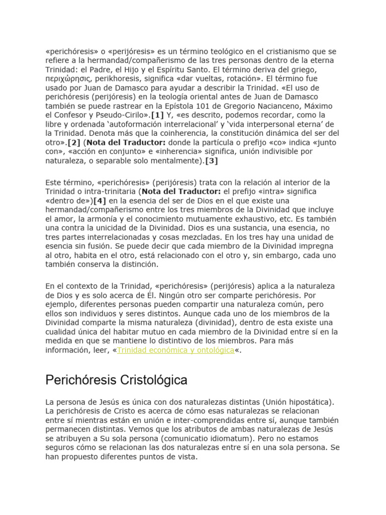Perichóresis | PDF | Trinidad | Teología