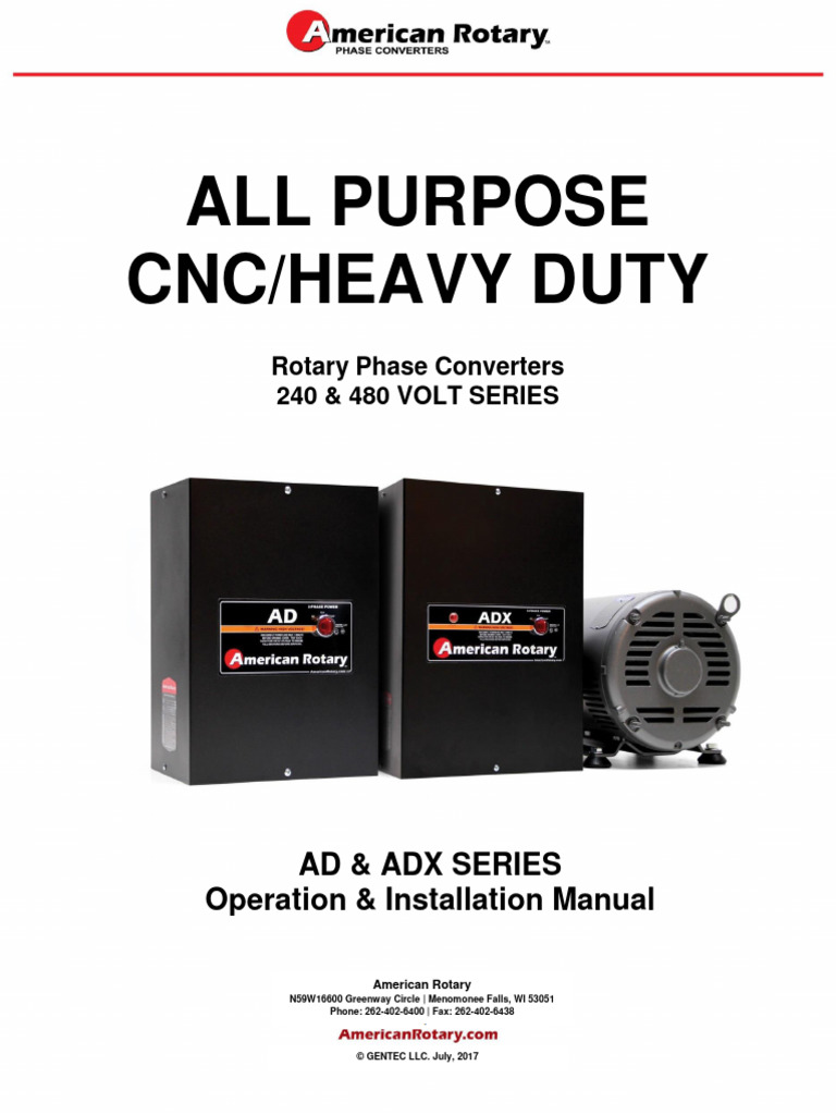 American Rotary AD and ADX Series Operation and Service Manual | PDF