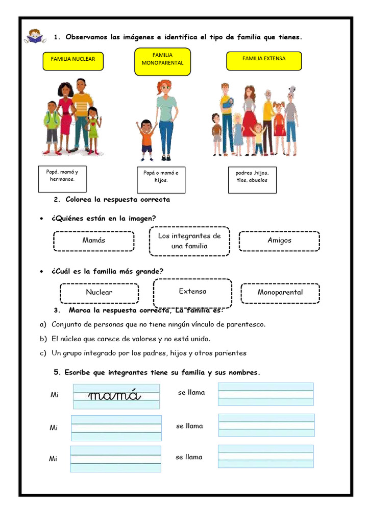 1.1. Ficha D1 PS Tipos de Familia | PDF