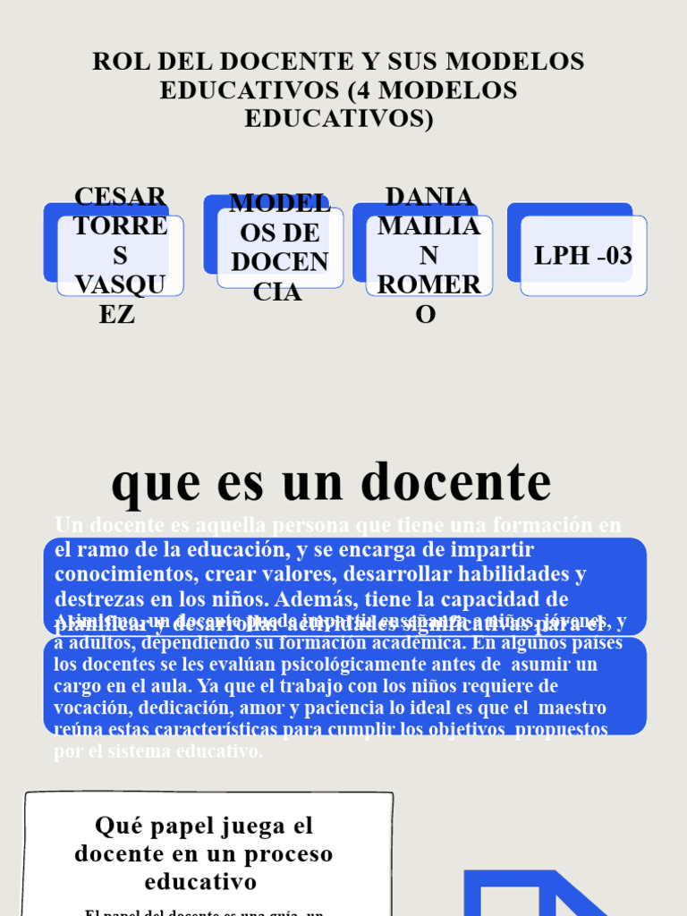 Docente Presentacion | PDF | Enseñando | Maestros