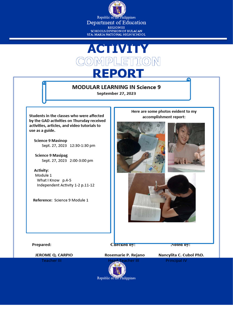 ACR Modular Learning in Sci 9 | PDF
