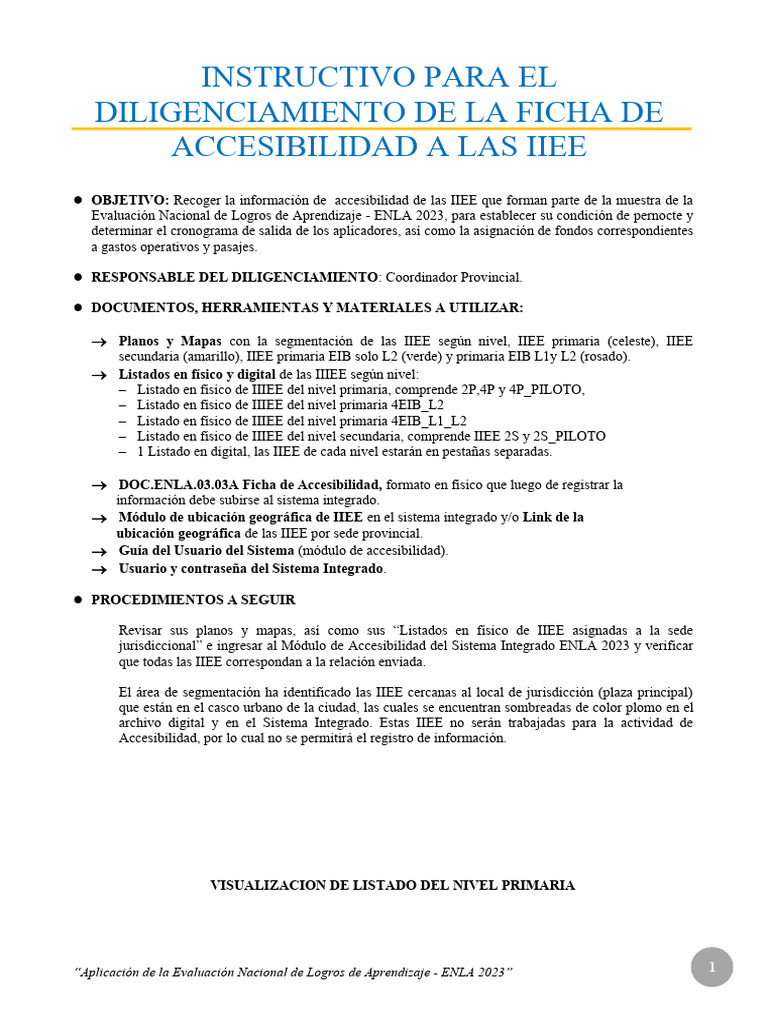 Instructivo para El Diligenciamiento de La Ficha de Accesibilidad A Las ... Instructivo para El Diligenciamiento de La Ficha de Accesibilidad A Las ...