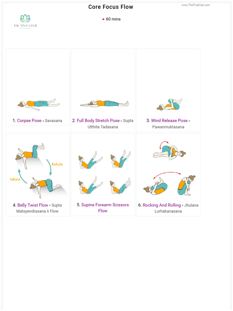 60mins Core Yoga Sequence | PDF | Hindu Prayer And Meditation | Yoga