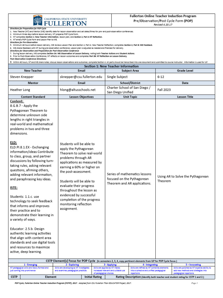 Csuf Fall 2023 Pop Cycle | PDF | Mathematics | Differentiated Instruction