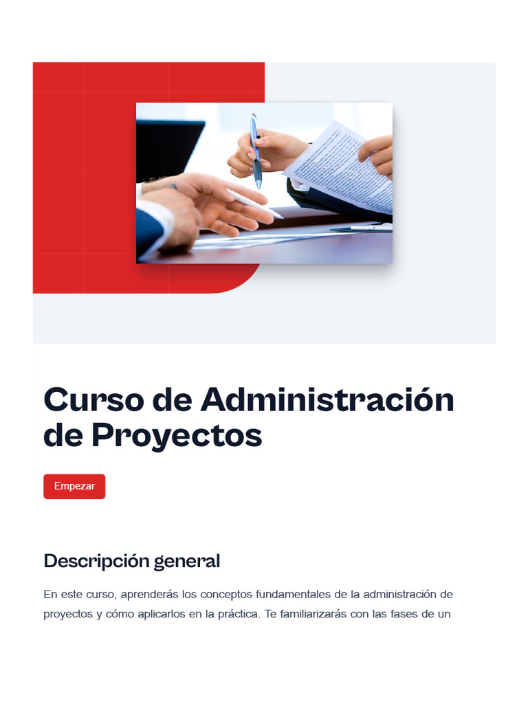 Curso de Administracion de Proyectos | PDF | Gestión de proyectos | Planificación