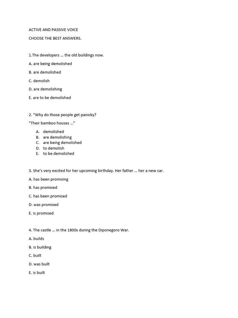 ACTIVE AND PASSIVE VOICE Kls XI PG | PDF ACTIVE AND PASSIVE VOICE Kls XI PG | PDF