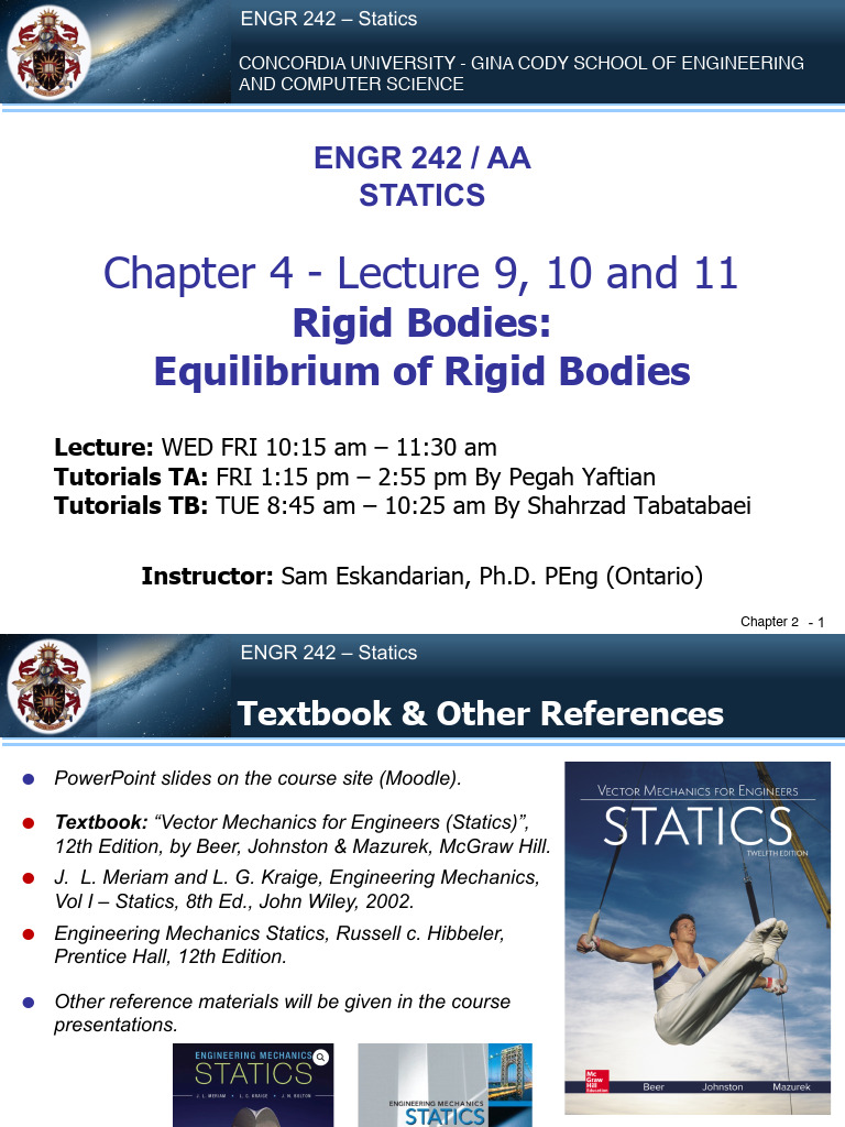 Ch4 - L9 10 - Equilibrium of Rigid Bodies | PDF | Chemical Equilibrium ...