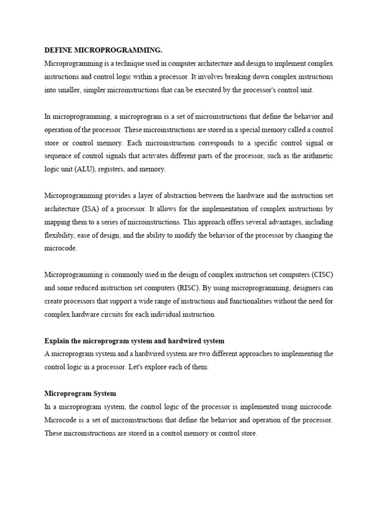 Microprogramming (Assembly Language) | PDF | Central Processing Unit | Assembly Language