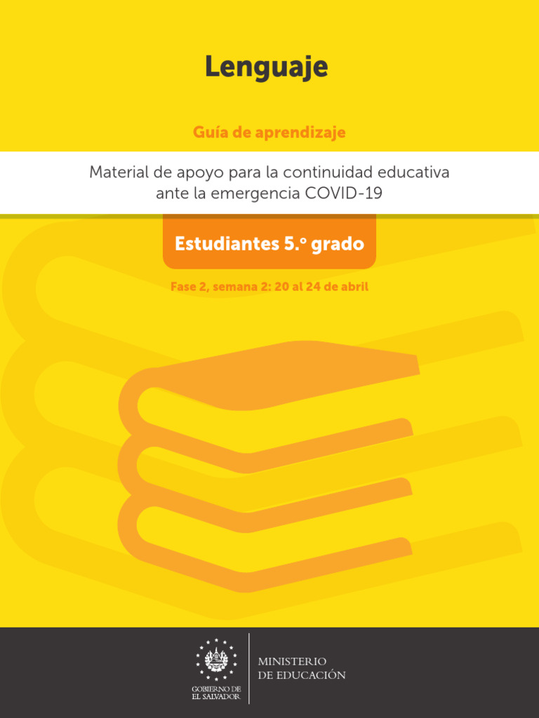Guía de Aprendizaje - 5to Grado - Lenguaje - Fase 2 - Semana 2 | PDF ...