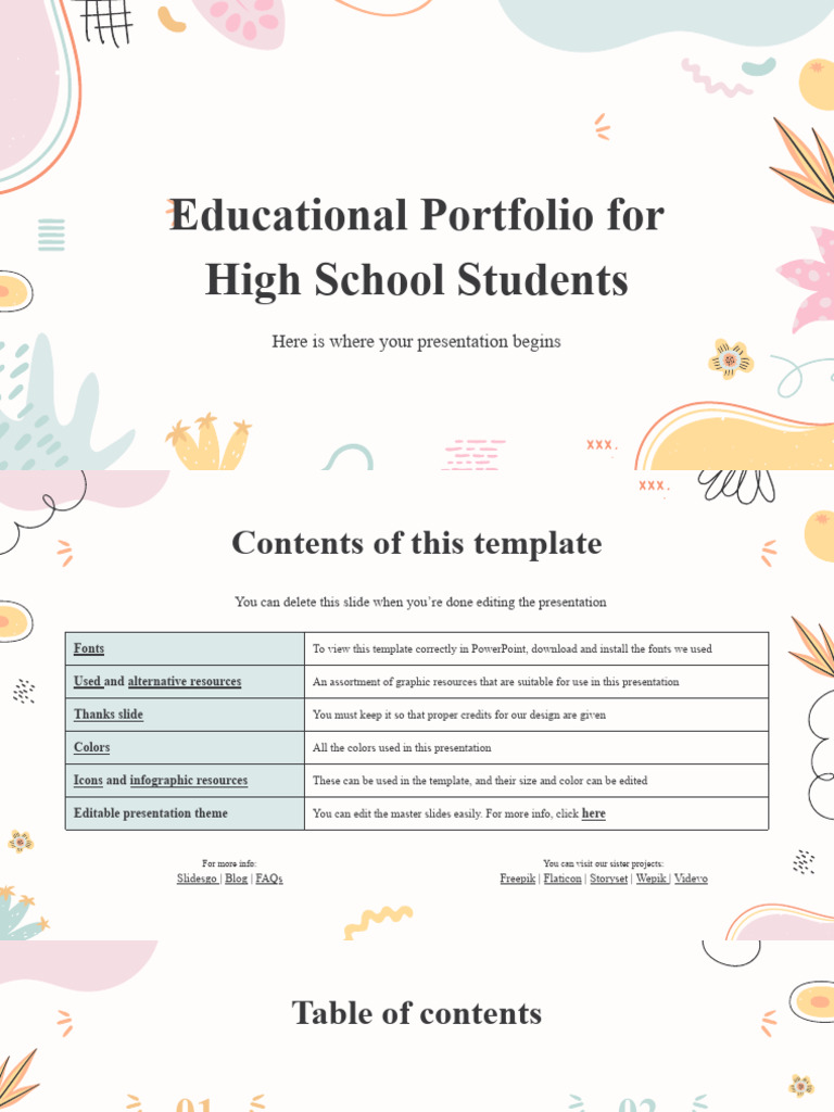 Educational Portfolio For High School Students by Slidesgo | PDF ...