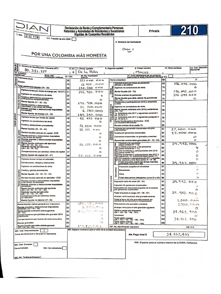 Formulario 210 Dian | PDF