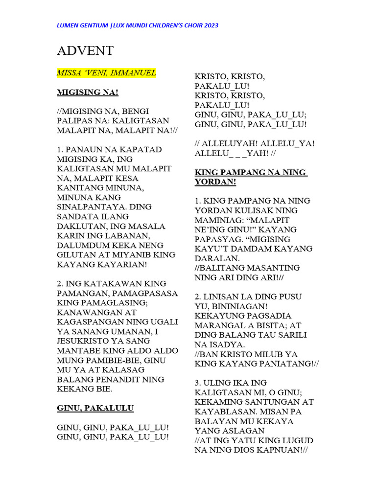 Advent Lumen Gentium | PDF | Agama & Spiritualitas