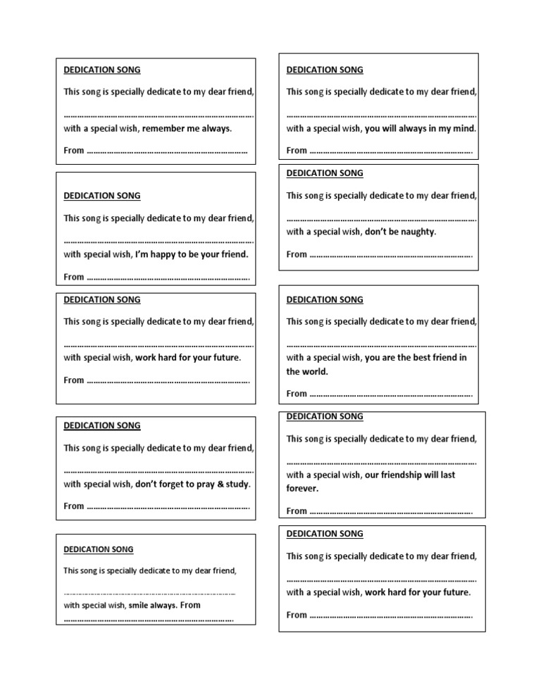 Dedication Song | PDF | Poetry