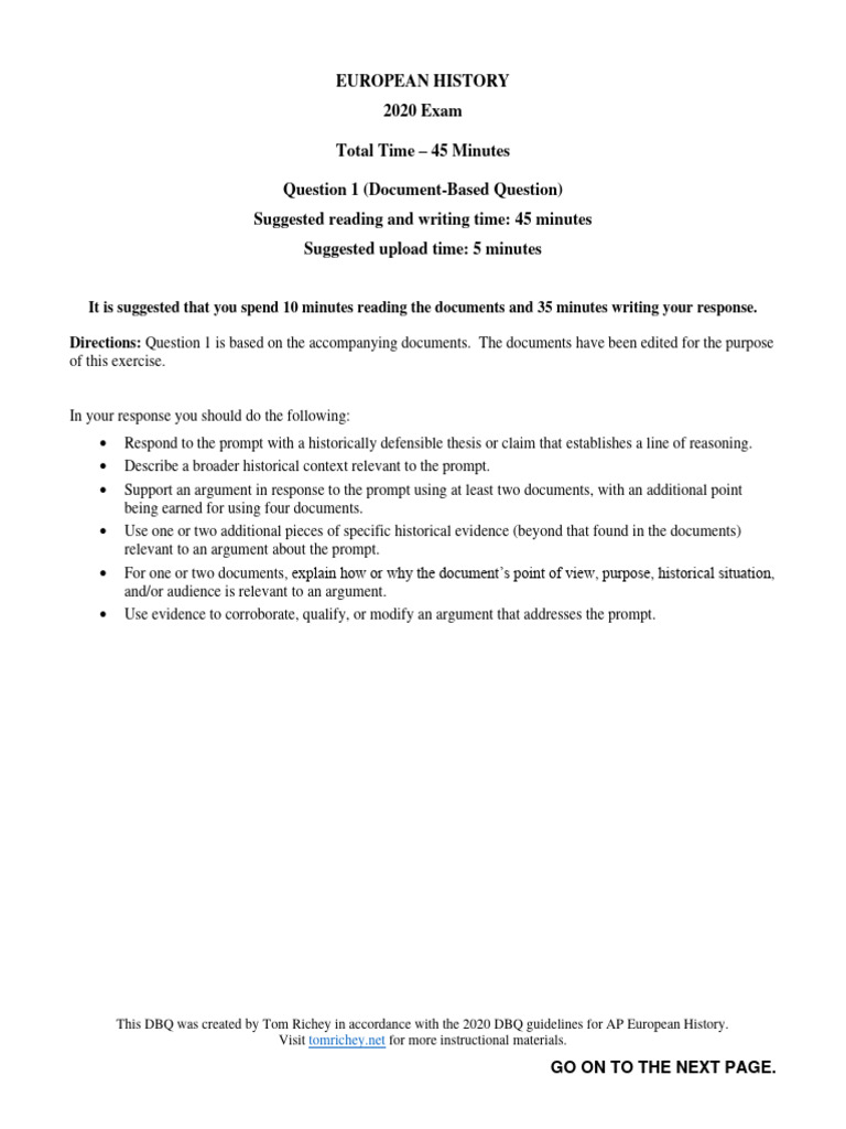 Original DBQ Napoleon 2020 | PDF | Napoleon | Diocese