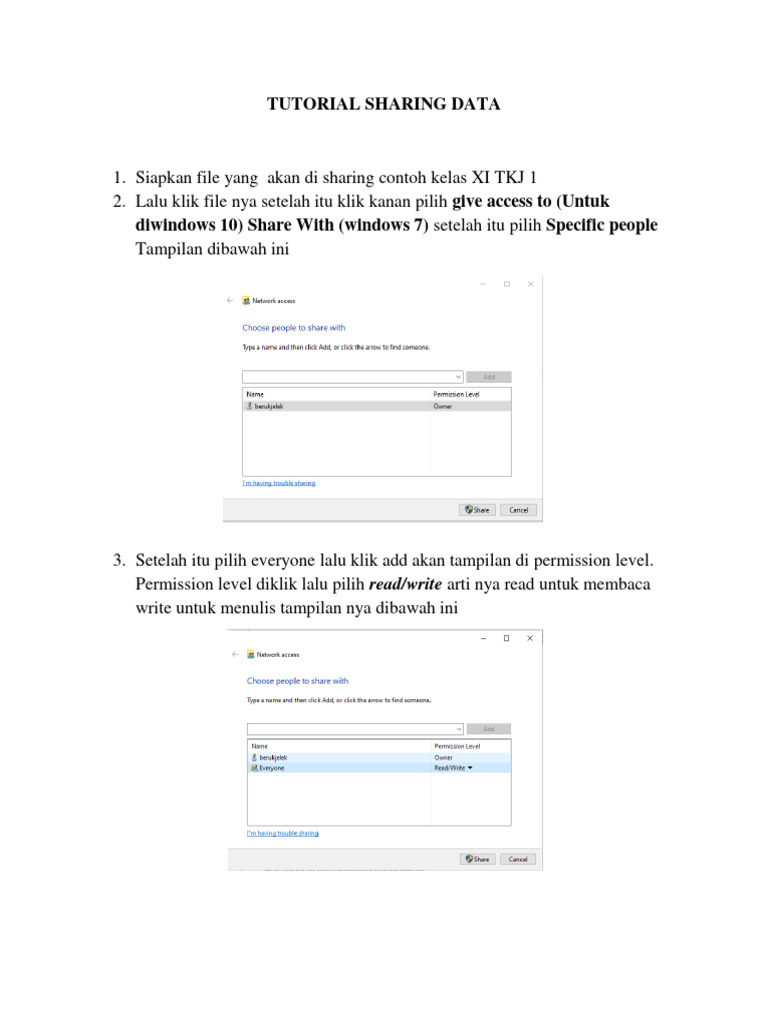 TUTORIAL SHARING DATA | PDF