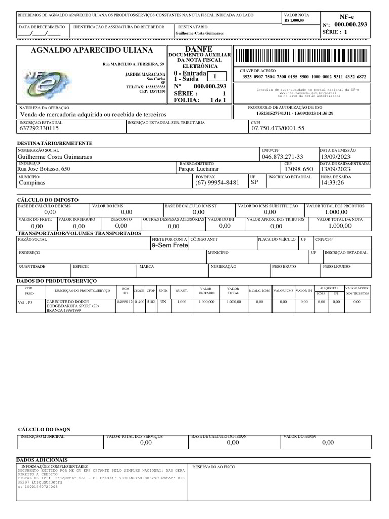 3 Modelos de Notas Fiscais! . | PDF | Recibo | Mercado (economia)