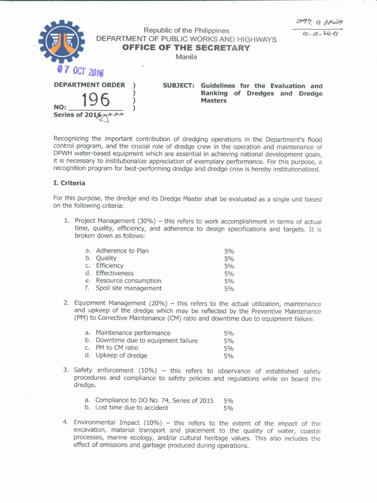 DO - 196 - s2016 - Guidelines For The Evaluation and Ranking of Dredges and Dredge Masters | PDF ...
