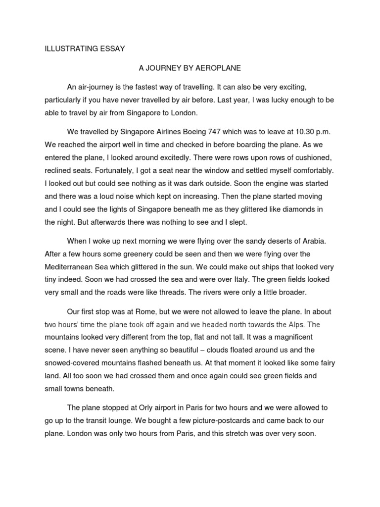 My Exciting Journey by Aeroplane | PDF | Writers | Essays