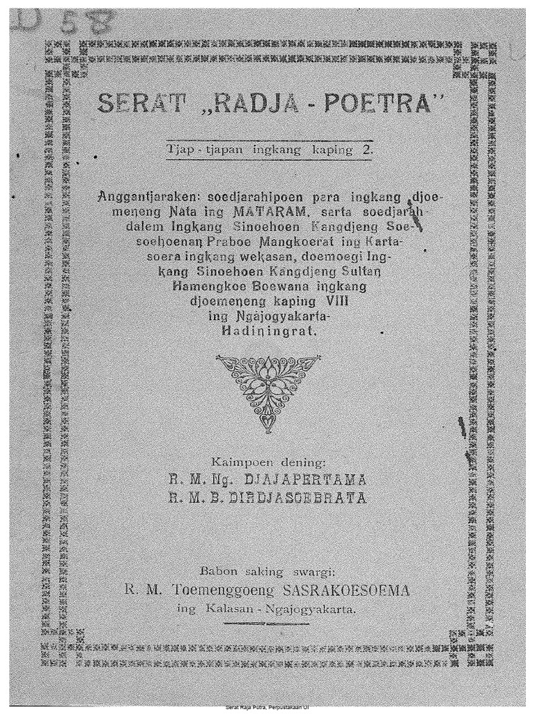 Serat Raja Putra: Kajian Ilmu Sosial | PDF | Ilmu Sosial | Kajian ...