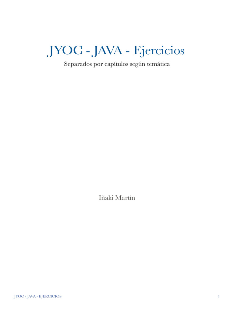 JYOC JAVA Anexo1 Ejercicios | PDF | Java (lenguaje de programación) | Entero