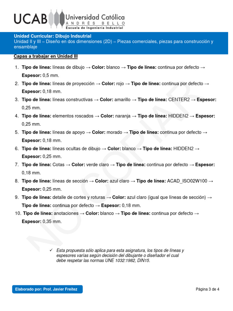Tipos de líneas y espesores | PDF