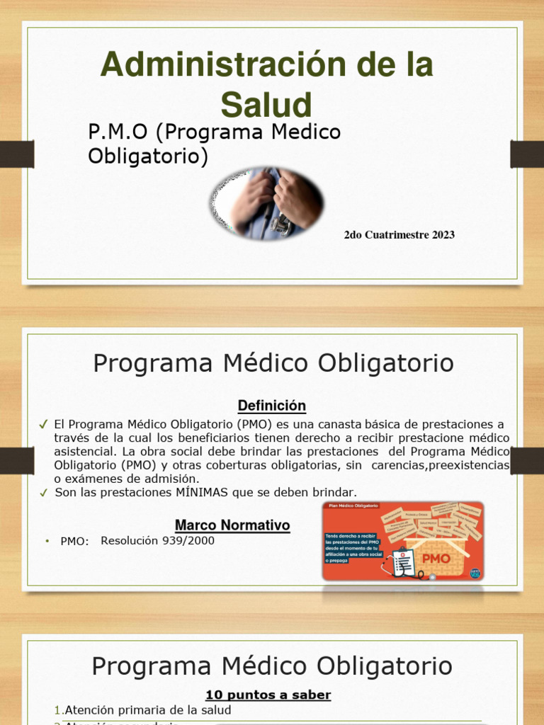 10.programa Medico Obligatorio - (PMO 2023) | PDF | Cuidado de la salud ...