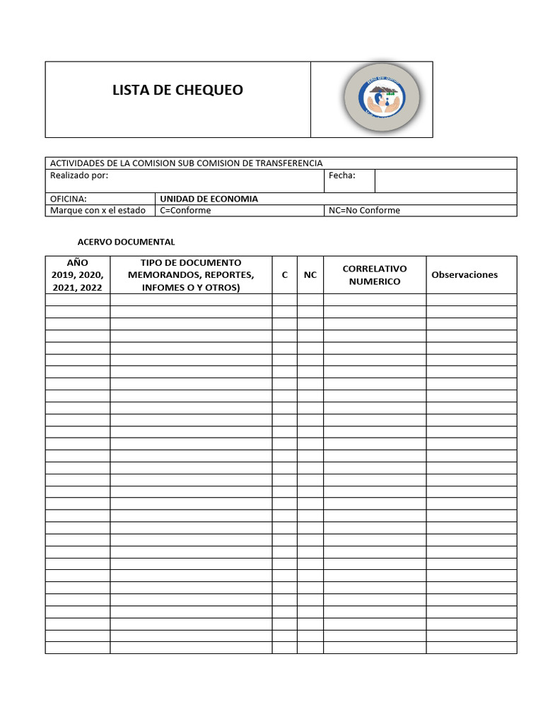 LISTA DE CHEQUEO economia ok | PDF | Contabilidad | Presupuesto