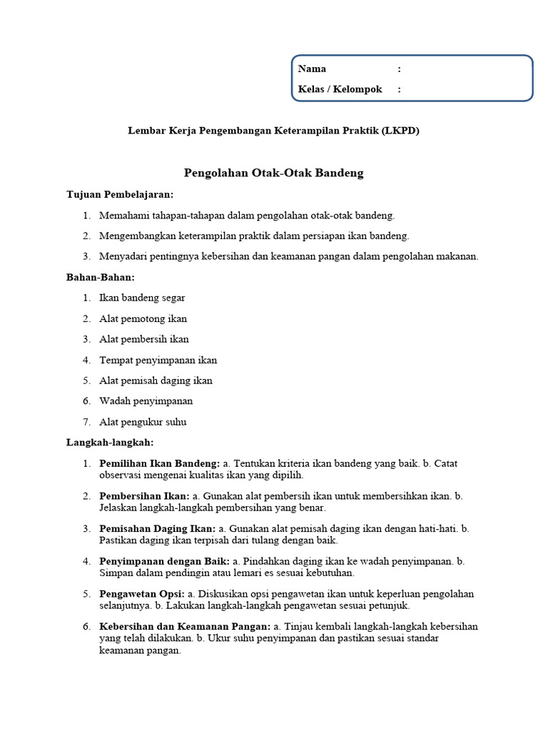 LKPD OTAK 2 Dan Jawaban | PDF | Sains & Matematika