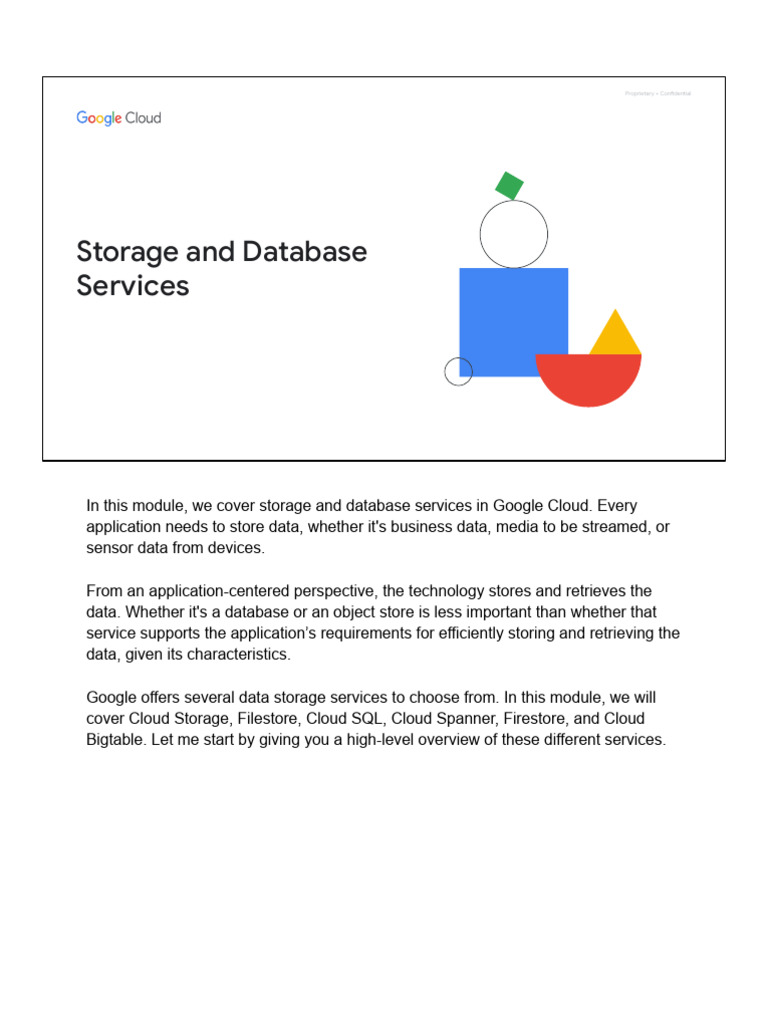 05 Storage and Database Services | PDF | Computer Data Storage | Databases