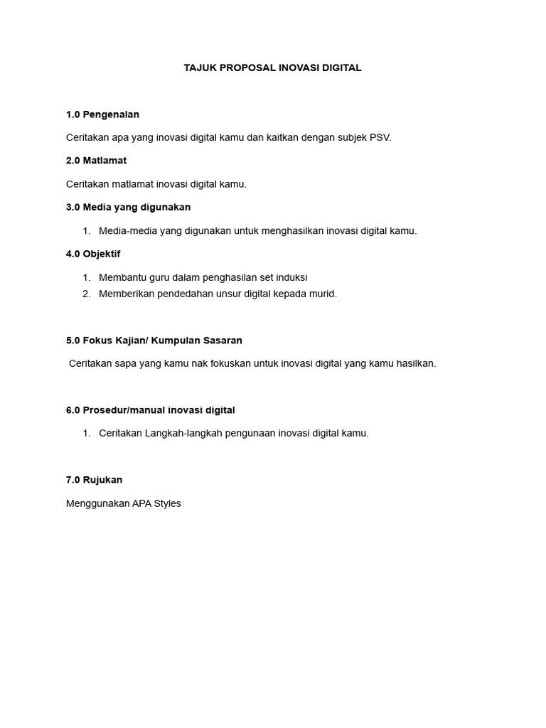 Contoh Proposal Inovasi Digital Psvk3152 | PDF