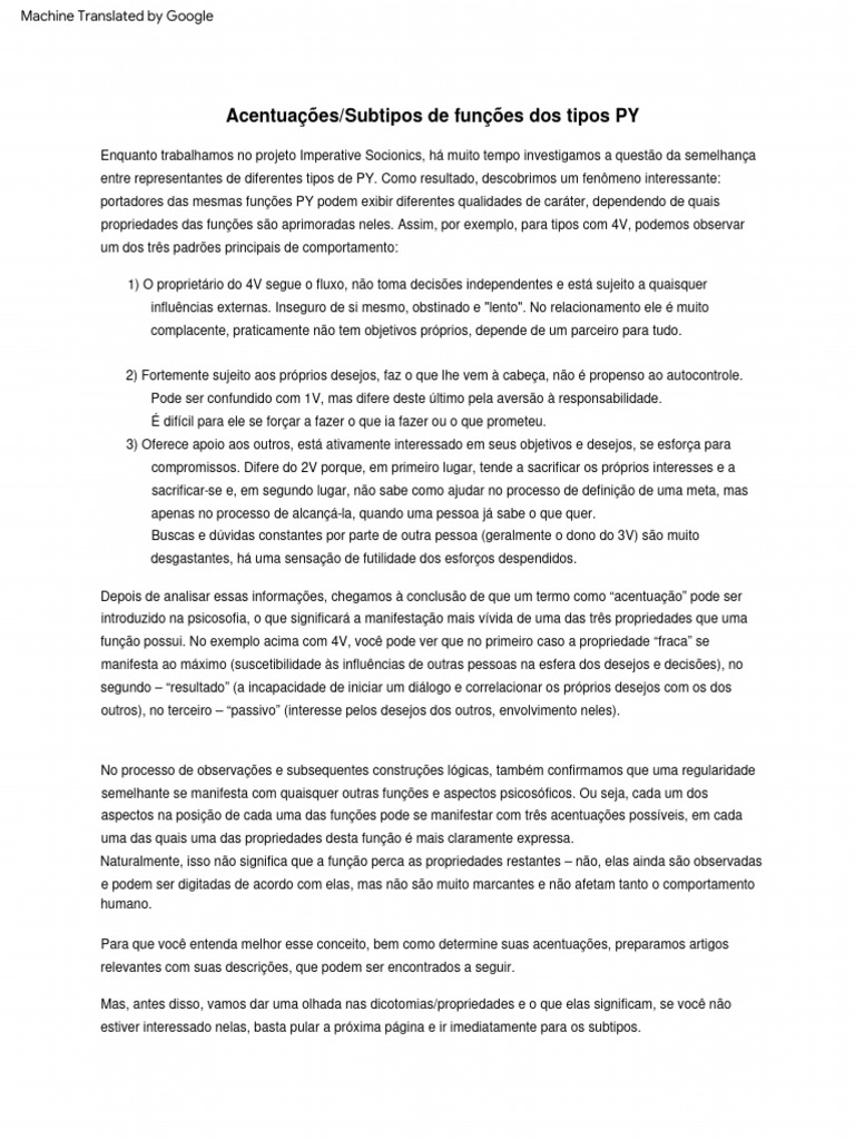 Psychosophy Subtypes 1 | Download grátis PDF | Pensamento | Atitude ...