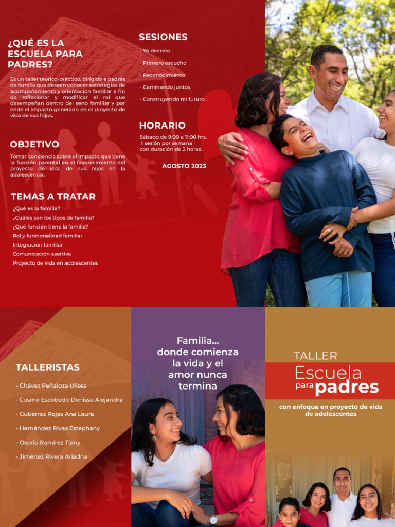 Triptico Taller Escuela para Padres | PDF